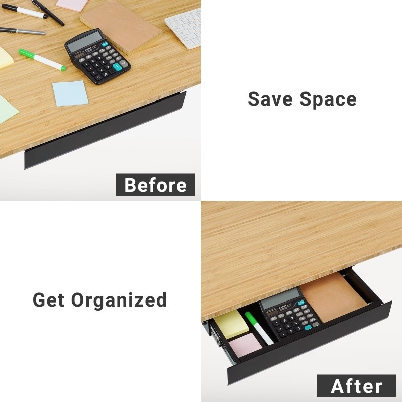 Slim under desk storage drawer store